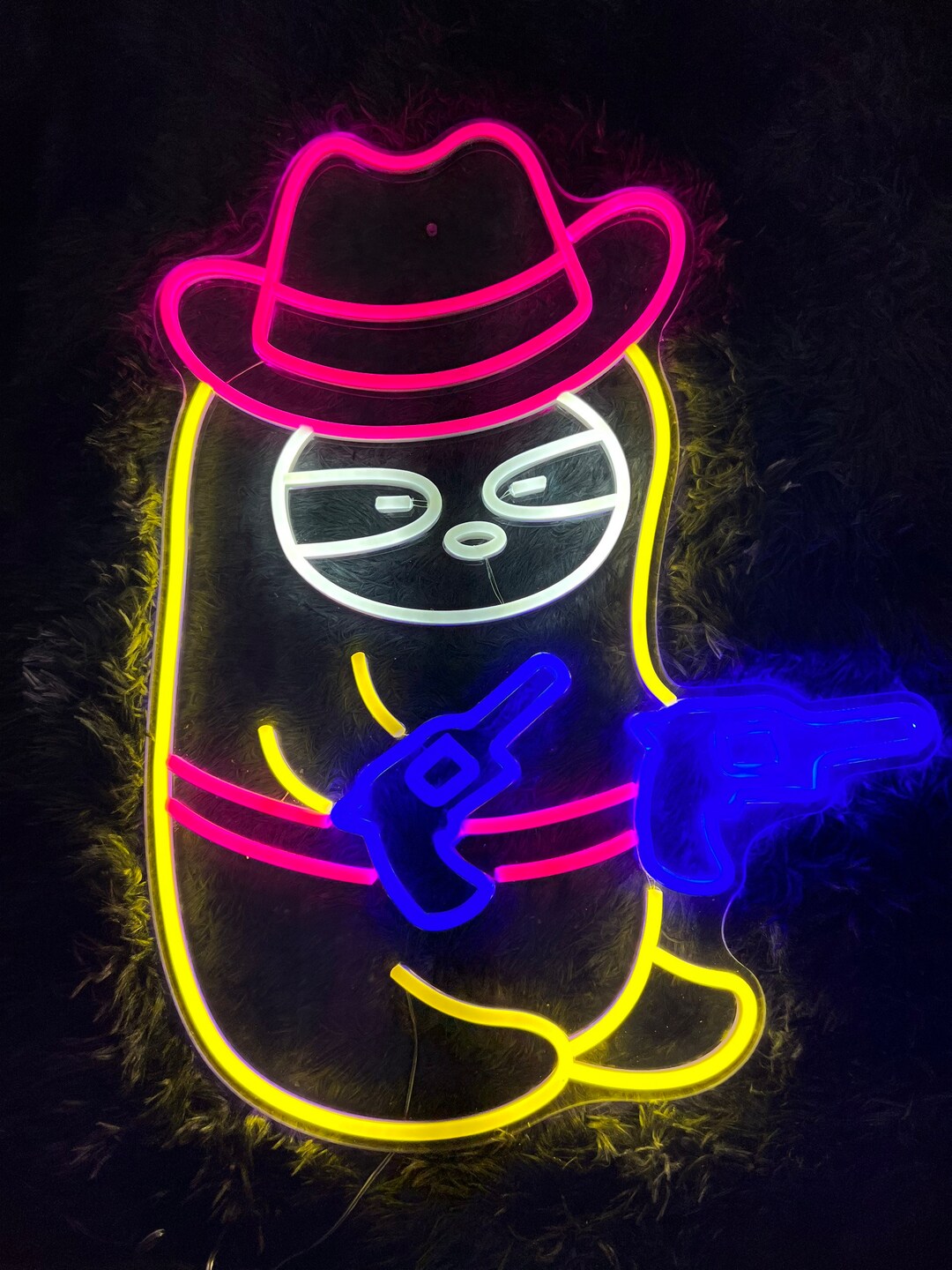 Cowboy Sloth Neon Sign Custom Cowboy Sloth LED Neon Cowboy - Etsy