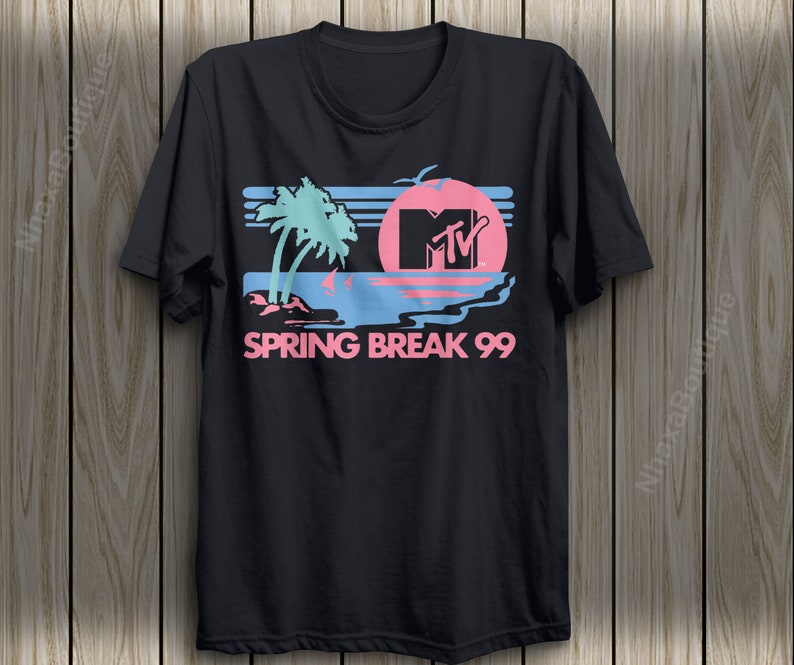 Pastel Colors Beach Spring Break MTV Logo T-shirt - Etsy