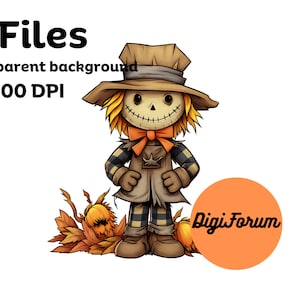 Cute Scarecrow Clipart Fall Autumn Clipart Halloween - Etsy