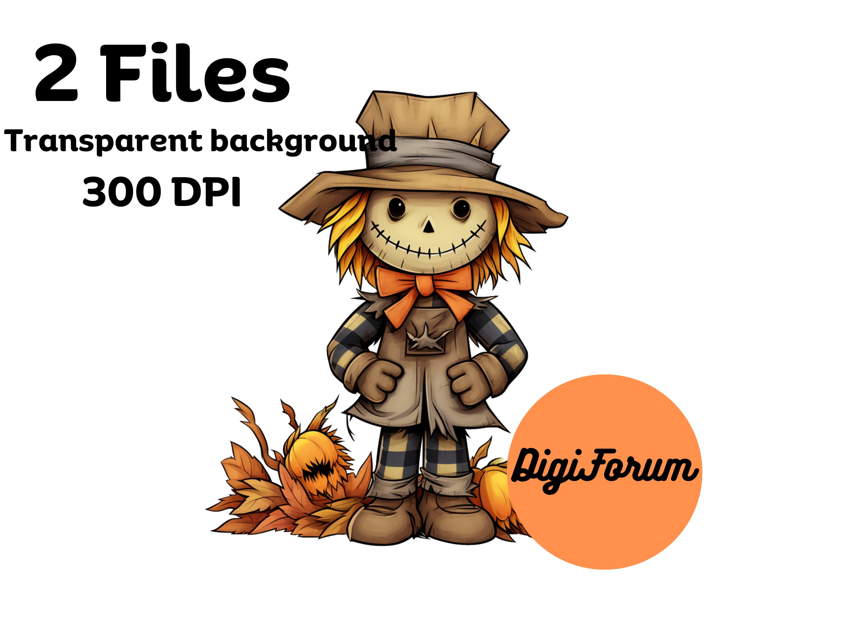 Cute Scarecrow Clipart Fall Autumn Clipart Halloween - Etsy