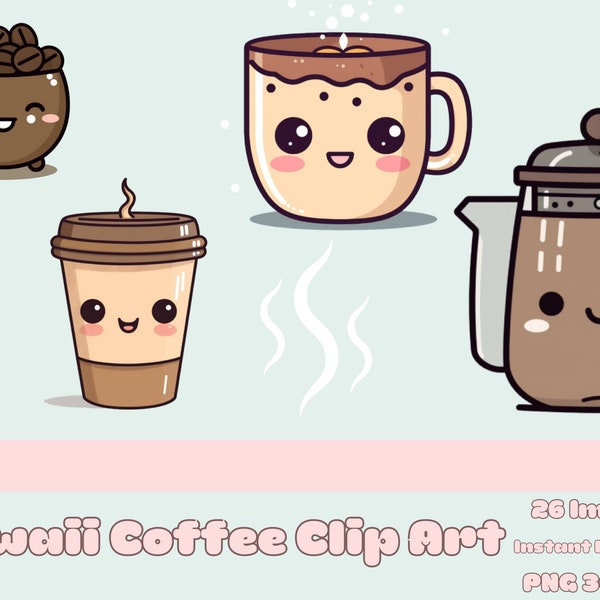 Kawaii Drinks Clipart - Etsy