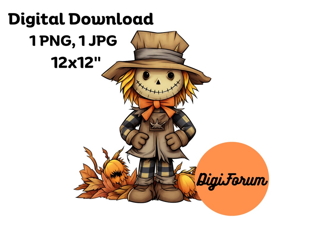 Cute Scarecrow Clipart Fall Autumn Clipart Halloween - Etsy