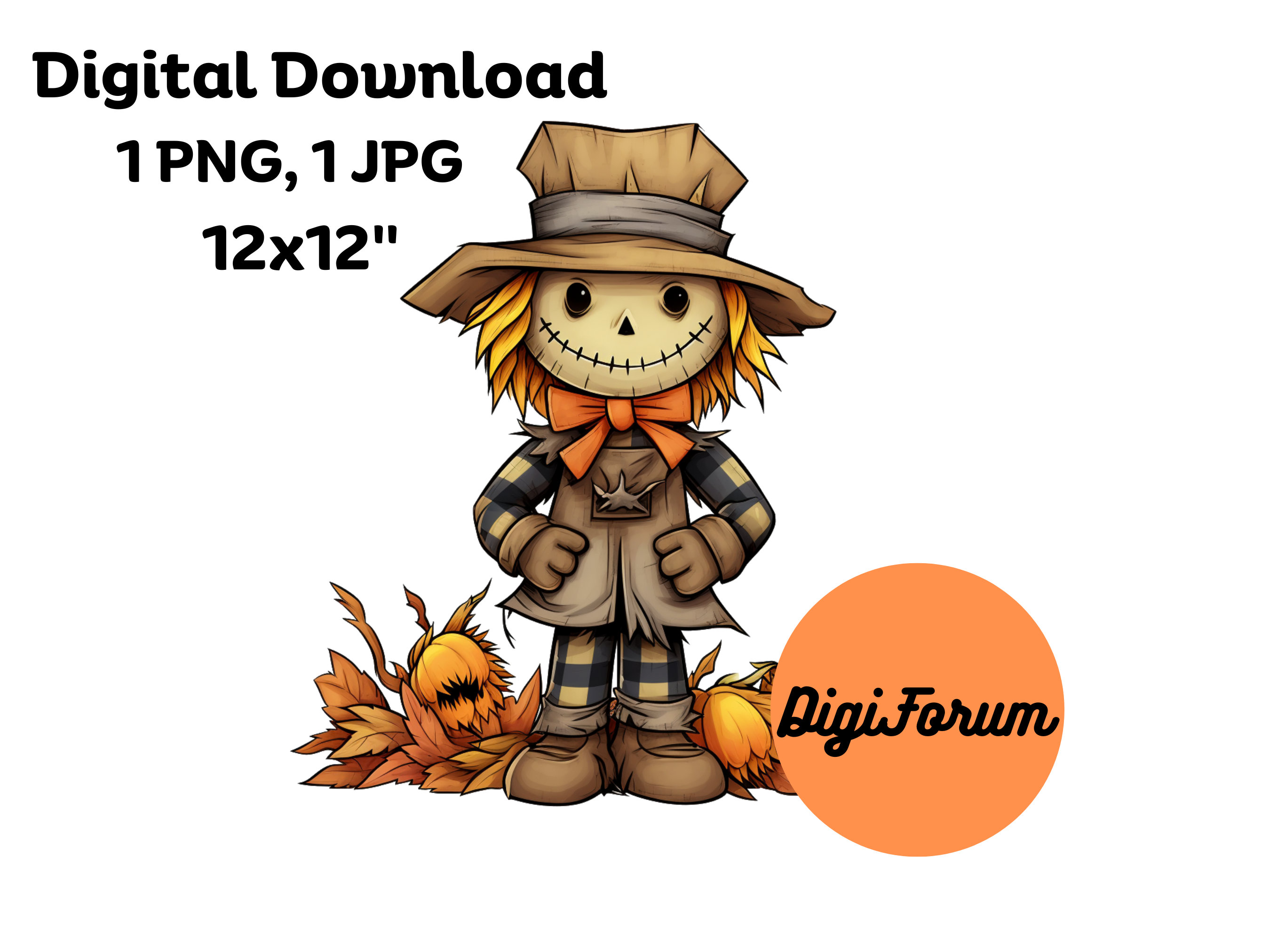 Cute Scarecrow Clipart Fall Autumn Clipart Halloween - Etsy