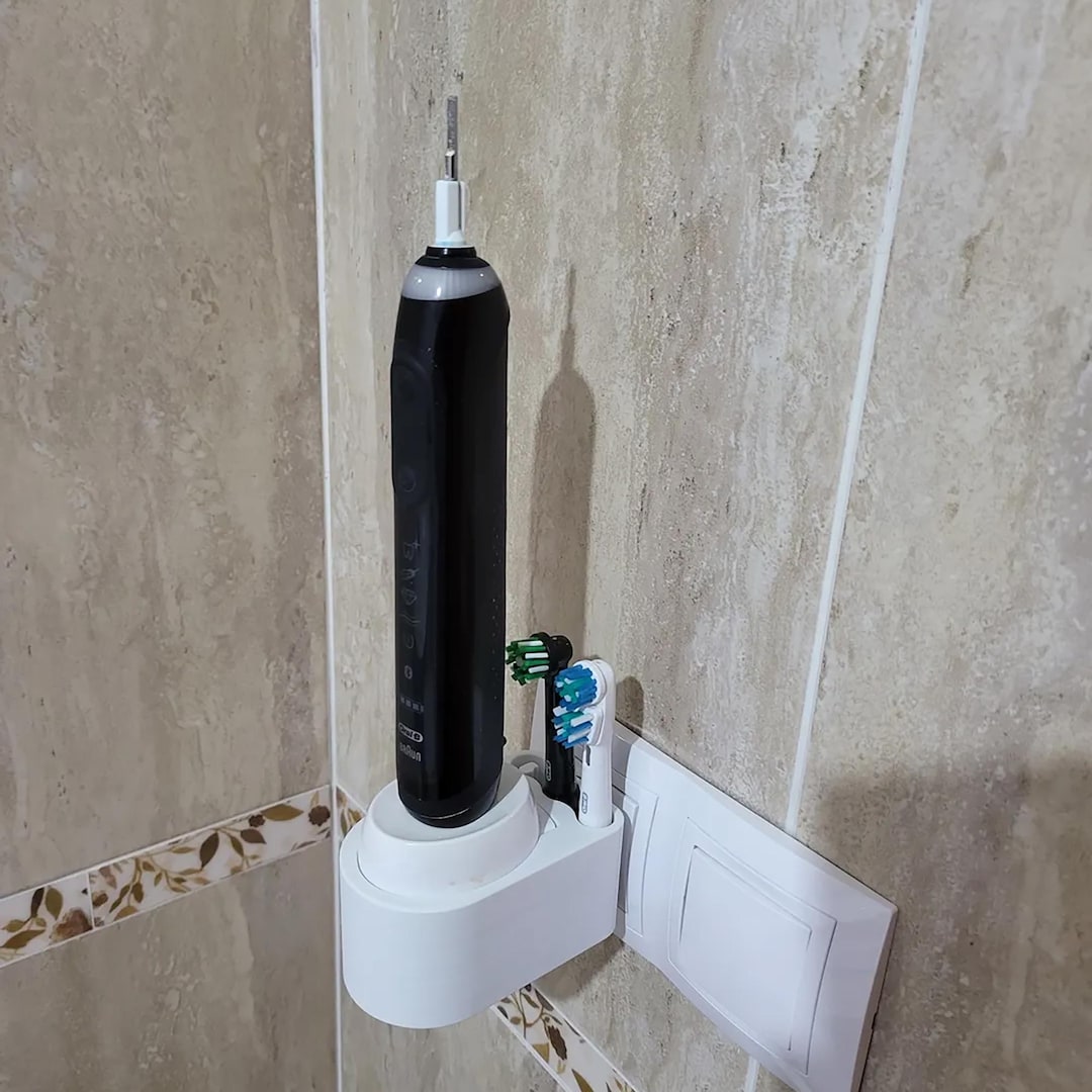 Minimalist Oral-b Braun Electric Toothbrush Wall Mount, Cable Hiding ...