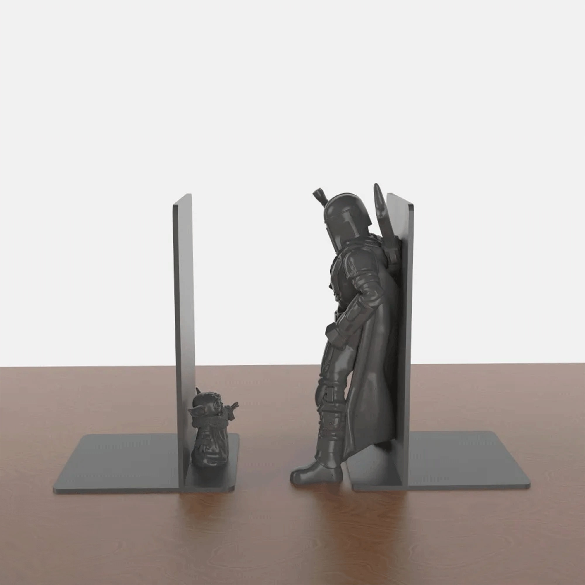 The Mandalorian and Baby Yoda Bookends, Star Wars Themed Bookshelf ...