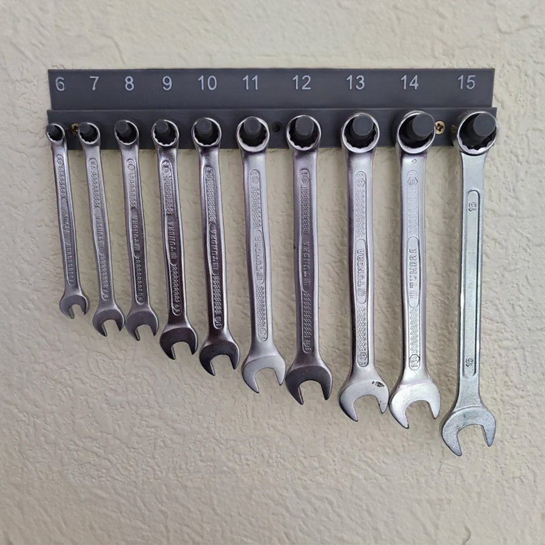 Metric Wrench Holder, Wall Mount Tool Organizer, 6mm to 15mm Wrench ...