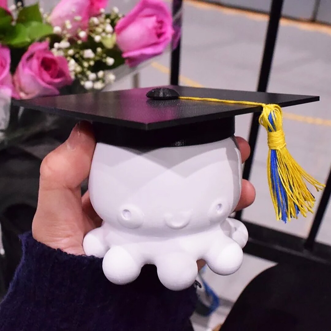 Kawaii Octopus Graduation Container, Cute Octopus With Mortarboard Cap ...