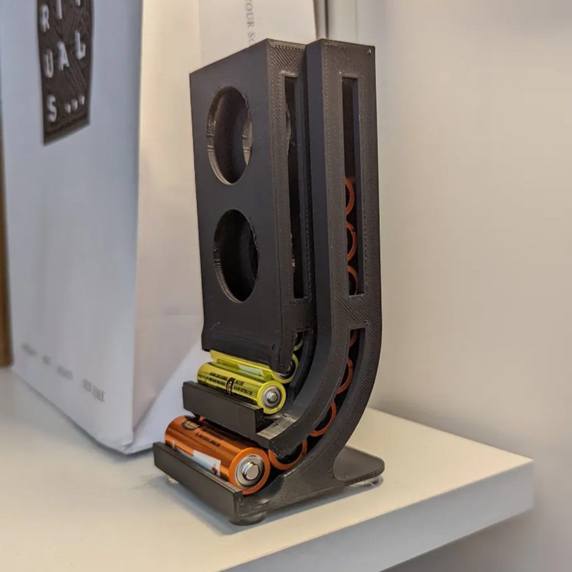 AA and AAA Battery Dispenser, Desktop Organizer, Handy Battery Holder ...
