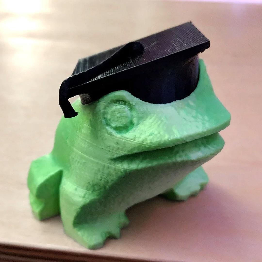Graduation Frog, 3D Printed Frog With Mortarboard Cap, Funny Graduation ...