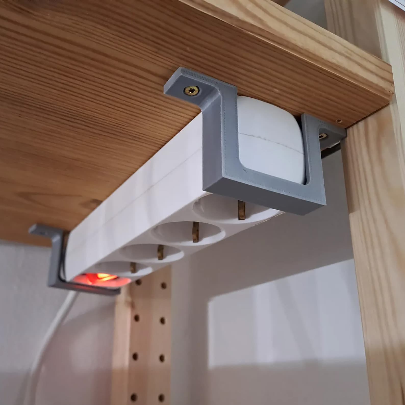 Under-desk Power Strip Mount, Wall Surge Protector Bracket, Workshop ...