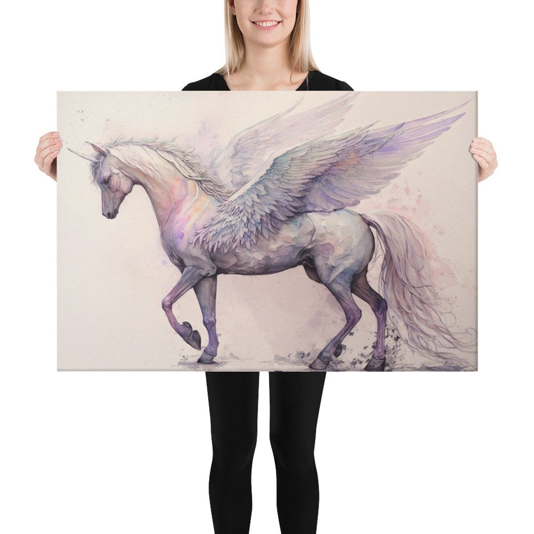 Pastel Watercolor Pegasus Canvas - Etsy
