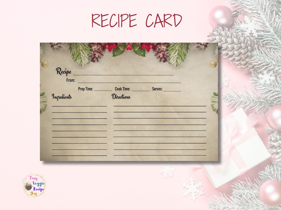 Christmas Recipe Card | Holiday Recipe Card | Digital Download ...