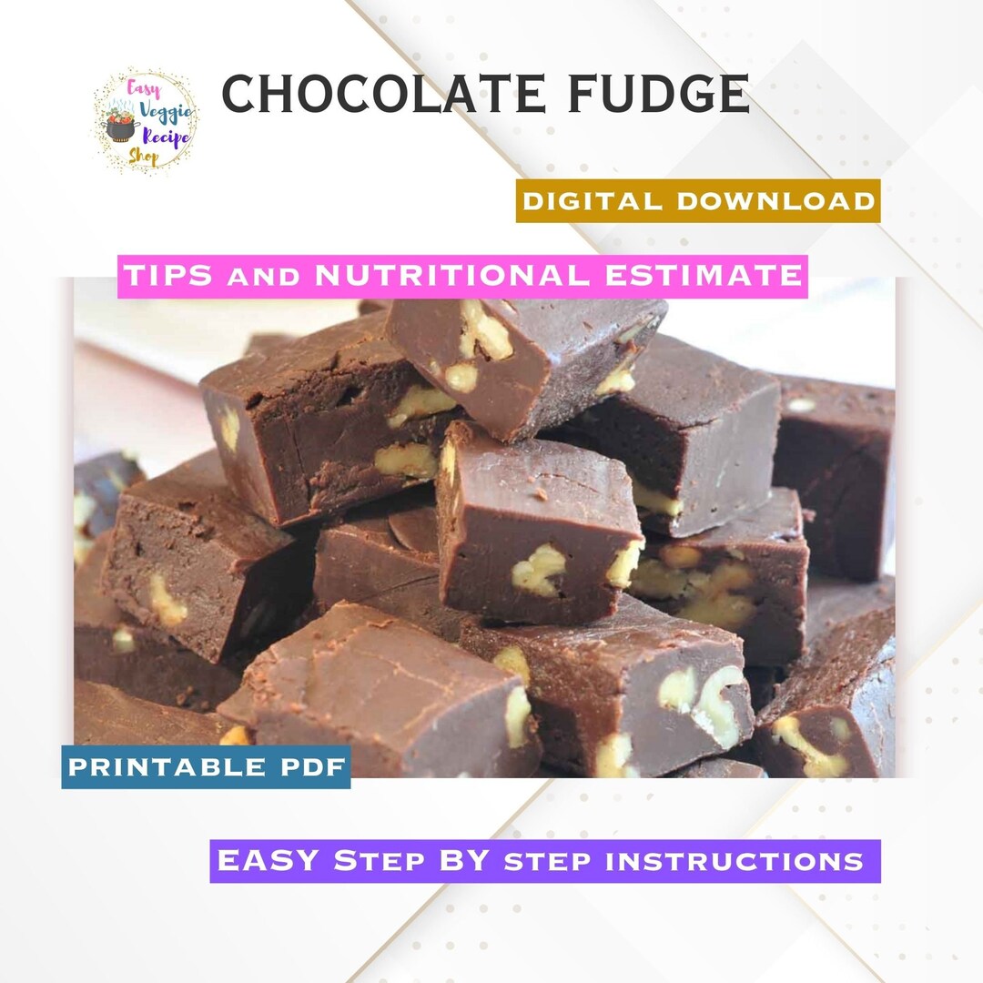 Chocolate Fudge Recipe | Instant Digital Download | Printable Recipe - Etsy