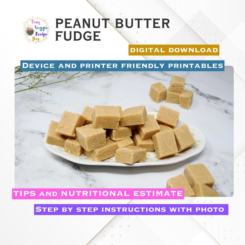Peanut Butter Fudge Recipe | Instant Digital Download | Printable ...