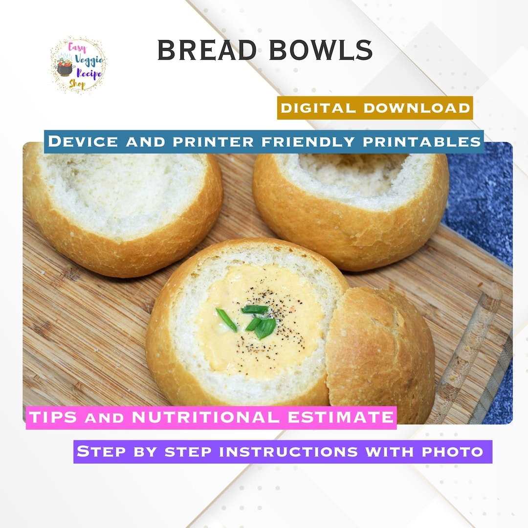 Soup Bowls | Bread Bowls | Digital Download | Recipe Printable - Etsy