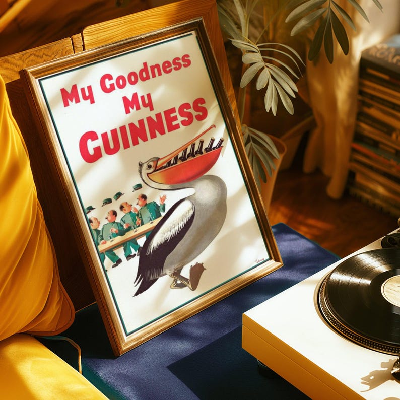 My Goodness My Guinness Pelican Beer Bottles Vintage Poster, Wall Art ...