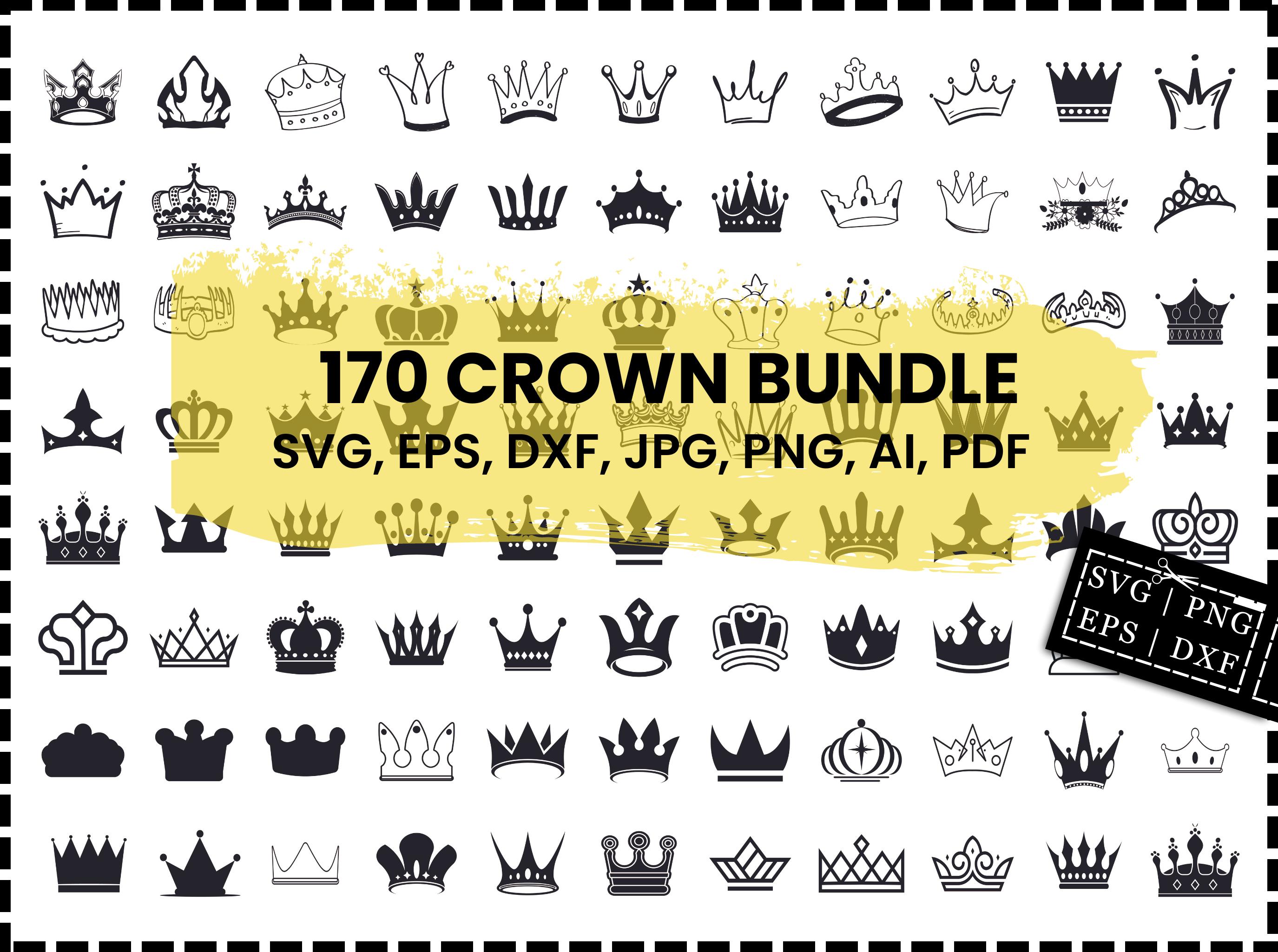 Crown Svg Bundle, Princess Svg Bundle, Crown Cut File, Crown Clipart ...