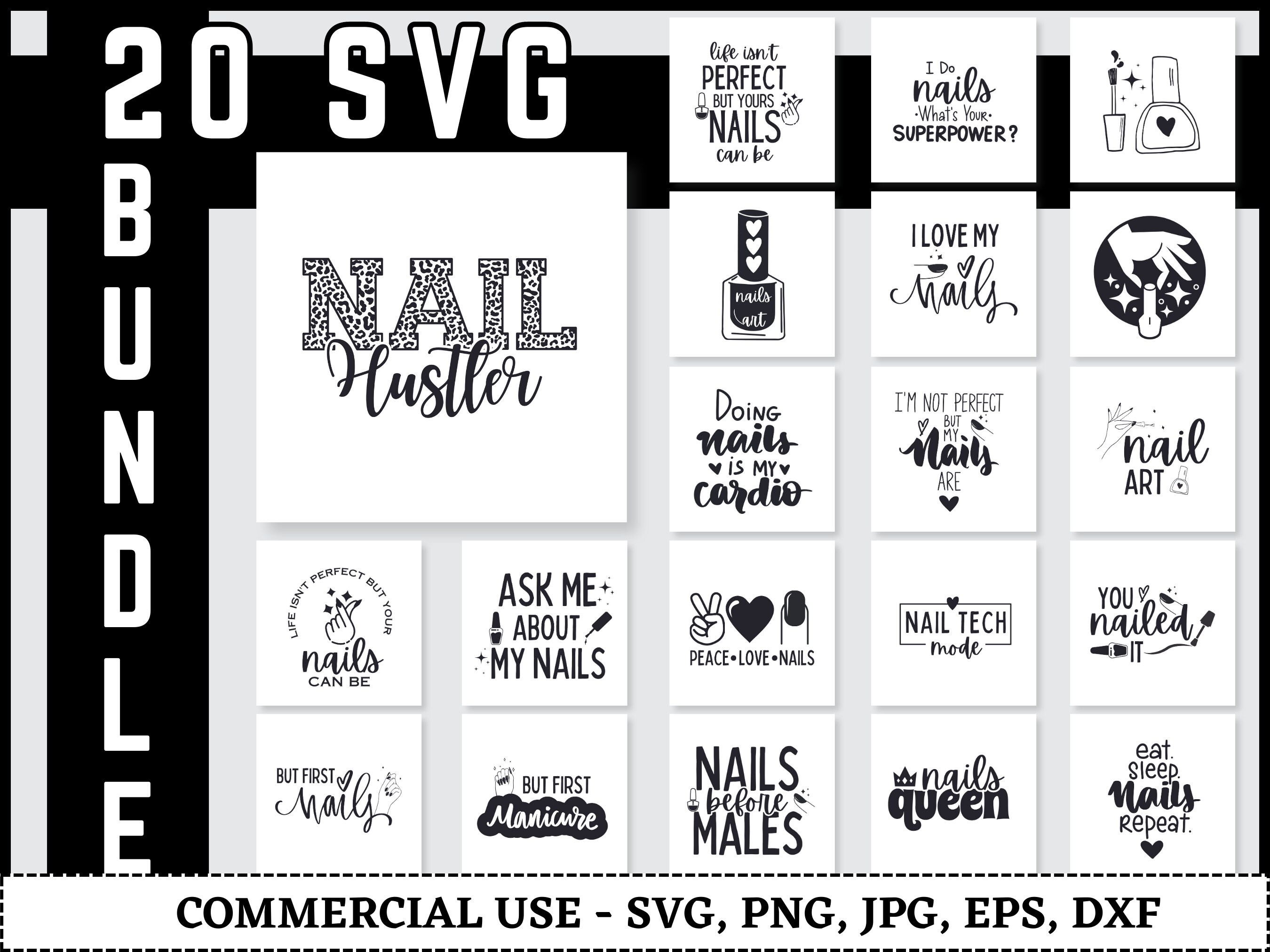 Nails Svg Bundle, Nail Polish Svg, Nail Tech Svg, Manicure Svg, Nail ...