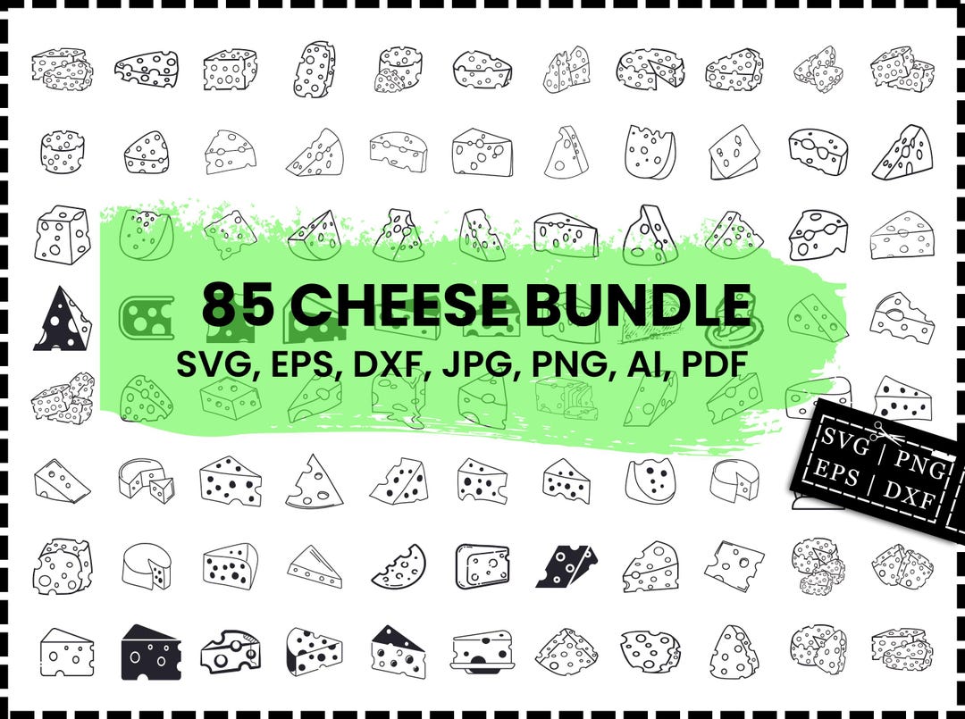 Cheese Svg Bundle, Cheese Svg, Cheese Clipart, Cheese Slice Svg, Cheese ...