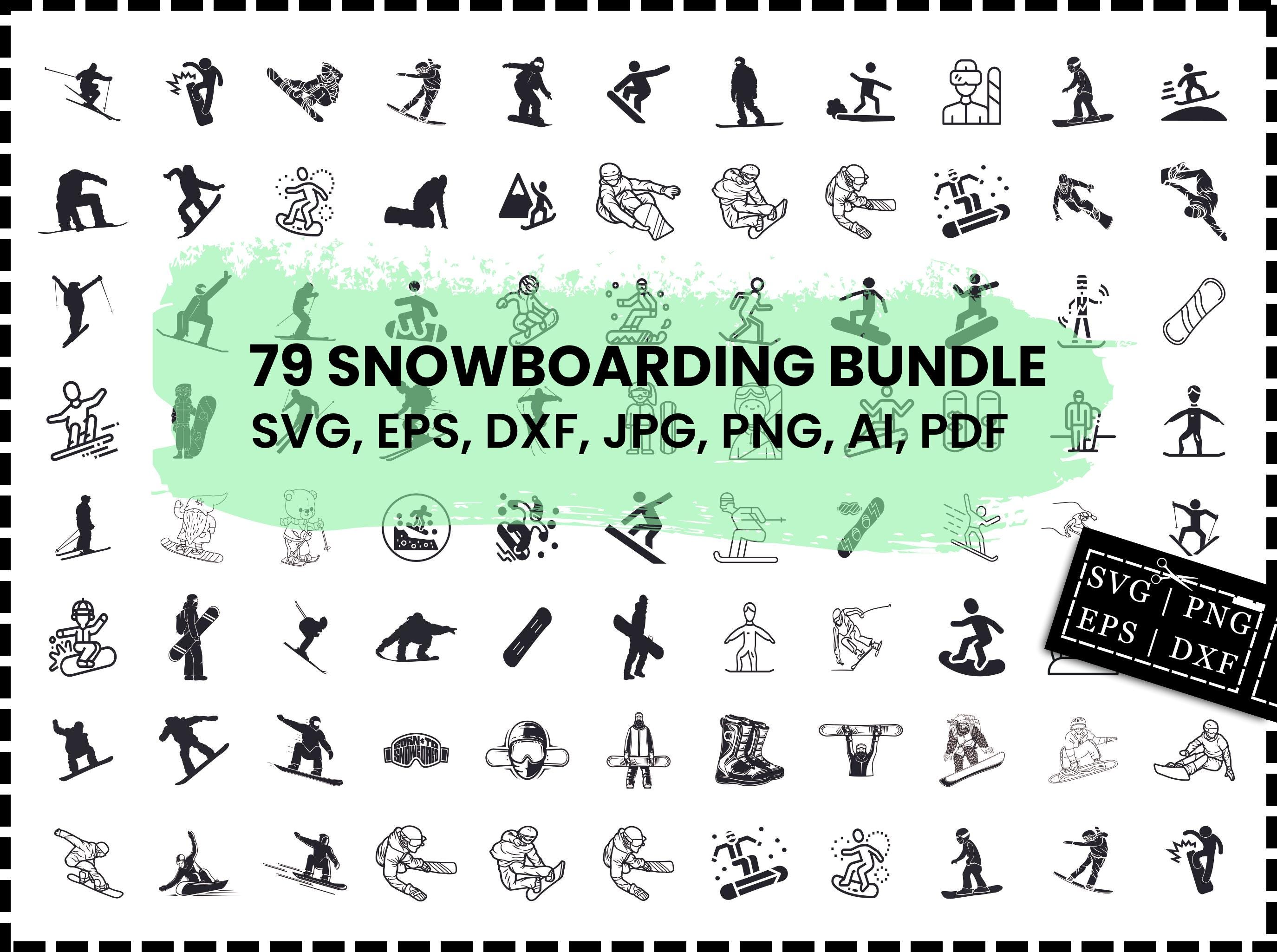 Snowboarding Svg Bundle, Snowboard Svg, Snowboarding Dxf, Snowboarding ...