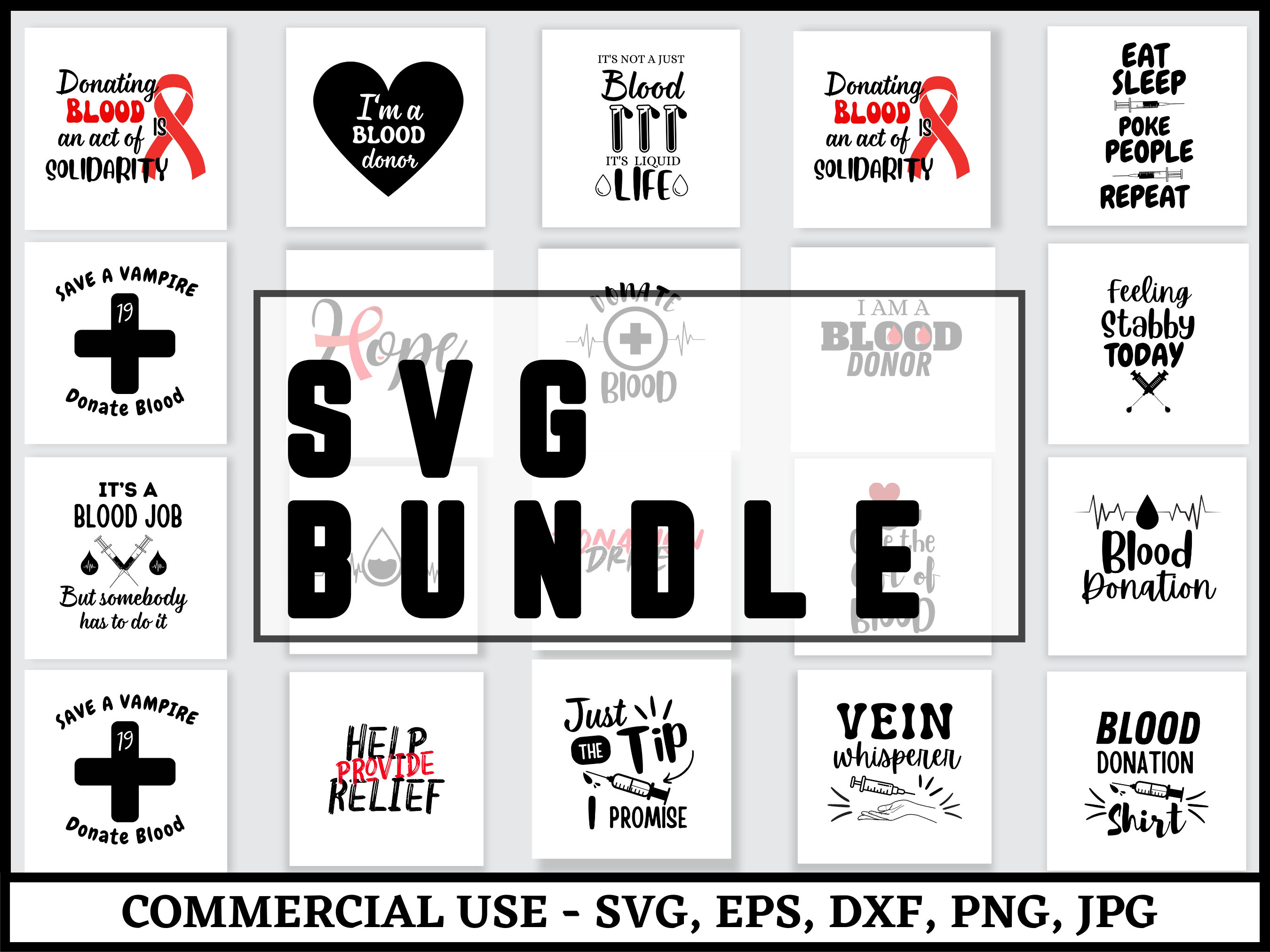 Blood Donation Svg Bundle, Blood Donor Svg, Blood Donation Svg, Blood ...