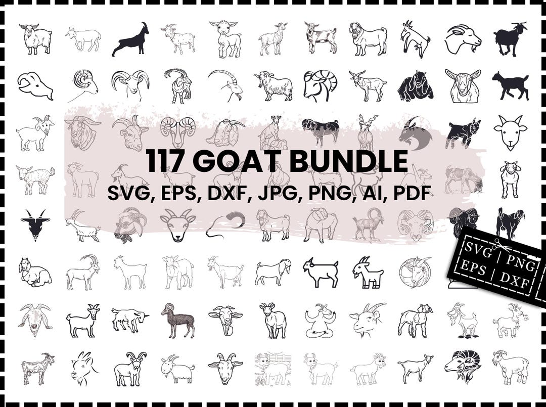 Goat Svg Bundle, Goat Dxf, Goat Png, Goat Eps, Goat Vector, Goat Cut ...