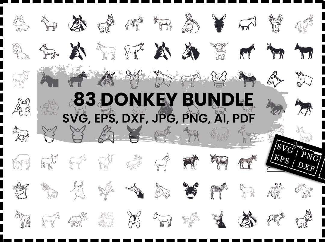 Donkey Png, Donkey Eps, Donkey Vector, Donkey Cut Files, Donkey Head ...