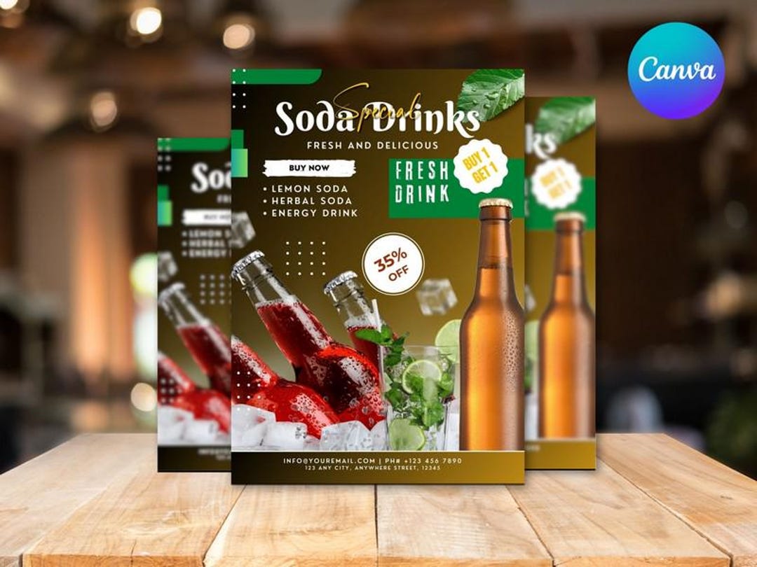 Soda Drinks Flyer Template, Soda Drinks, Soda Drinks Flyer, DIY Flyer ...