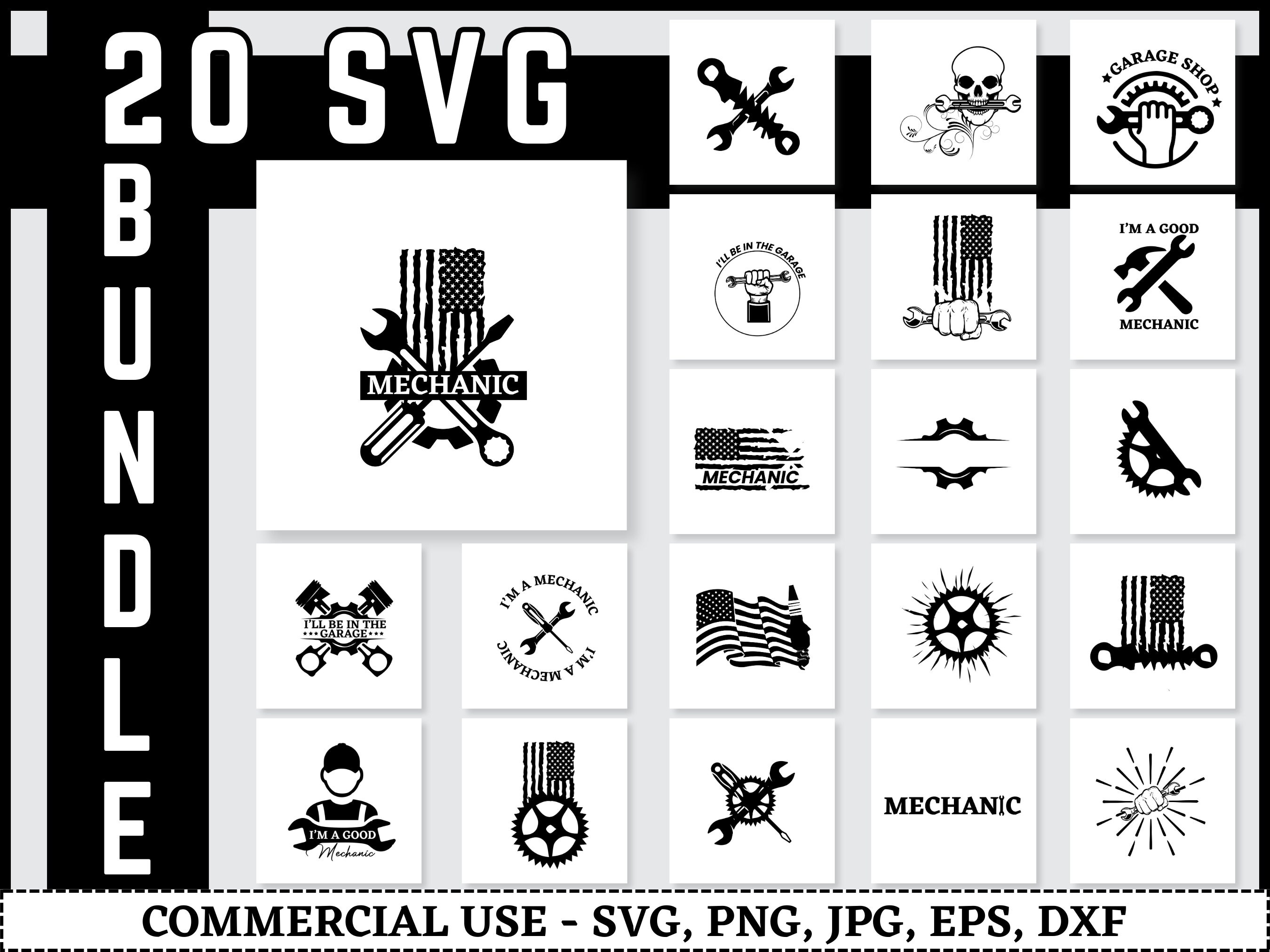 Mechanic Svg Bundle, Mechanic Tools Logo Svg, US Skull Mechanic Svg ...