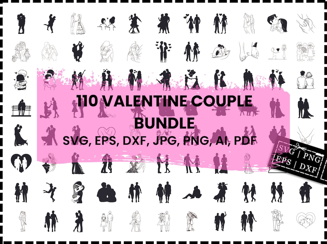 Valentine Couple Svg Bundle, Couple Png Bundle, Valentine Svg, Dxf Png ...