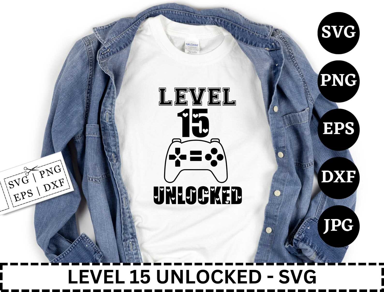 Level 15 Unlocked Svg, 15th Birthday Svg, Gamer Shirt Svg, 15 Years Old ...