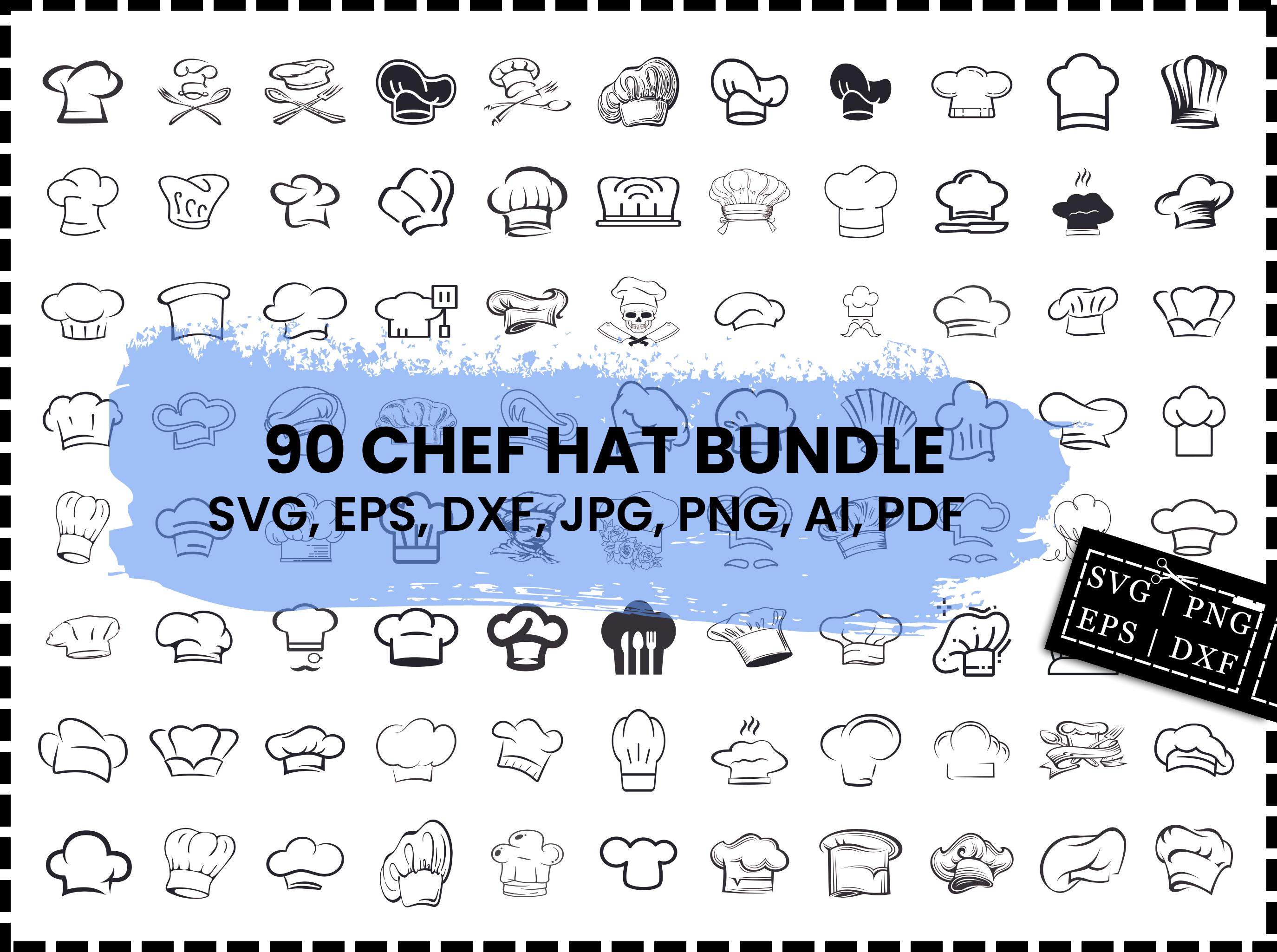 Chef Hat Svg Bundle, Chef Hat Dxf, Chef Hat Png, Chef Hat Eps, Chef Hat ...
