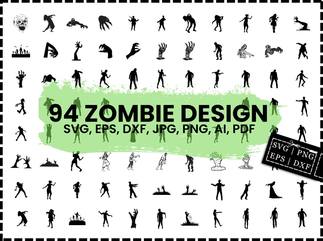 Zombie Svg, Zombie Silhouette, Halloween Svg, Horror Svg, Spooky Svg ...