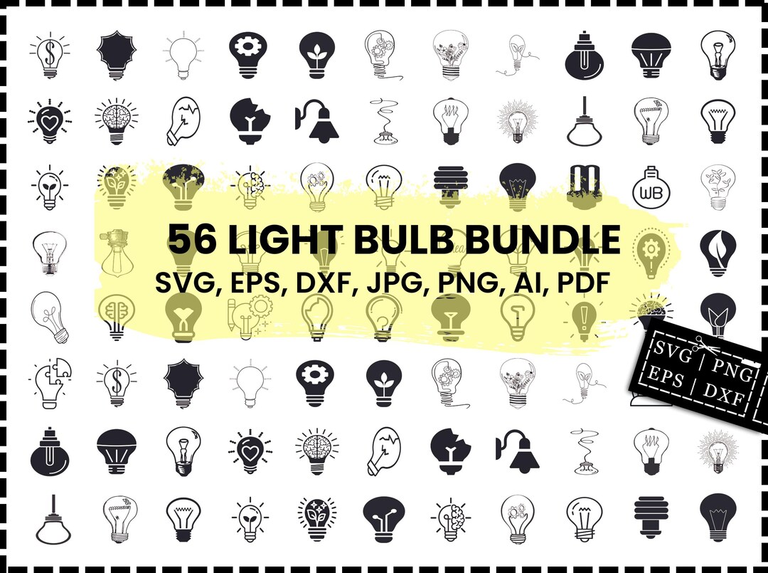 Light Bulb Svg Bundle, Light Bulbs Svg, Bulb Svg, Lightbulb Idea Svg ...