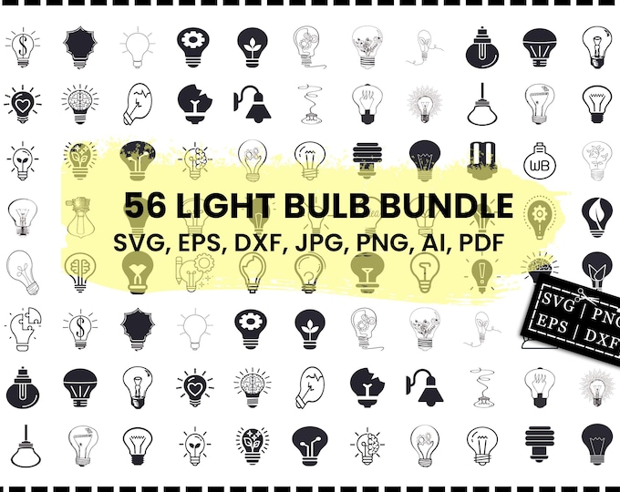 Light Bulb SVG Bundle, Light Bulb PNG Bundle, Light Bulbs Svg, Light ...