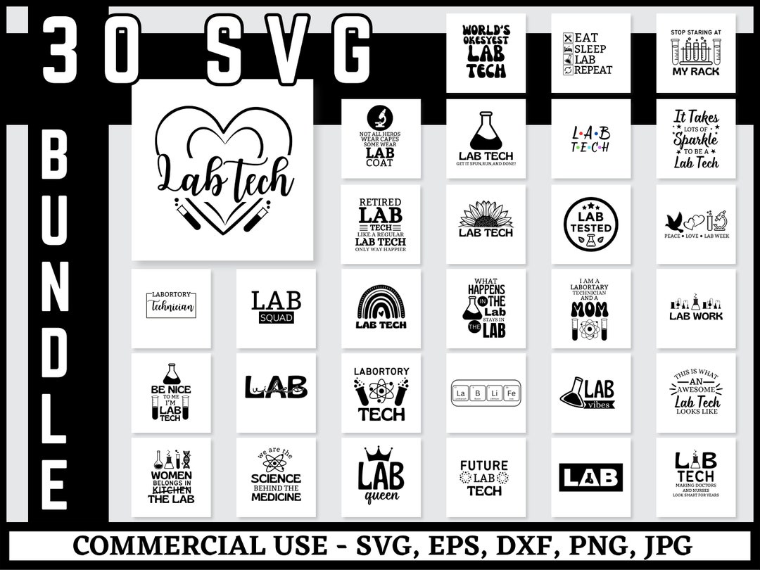 Lab Tech Svg Bundle, Cricut Lab Tech Png Bundle, Laboratory Tech ...