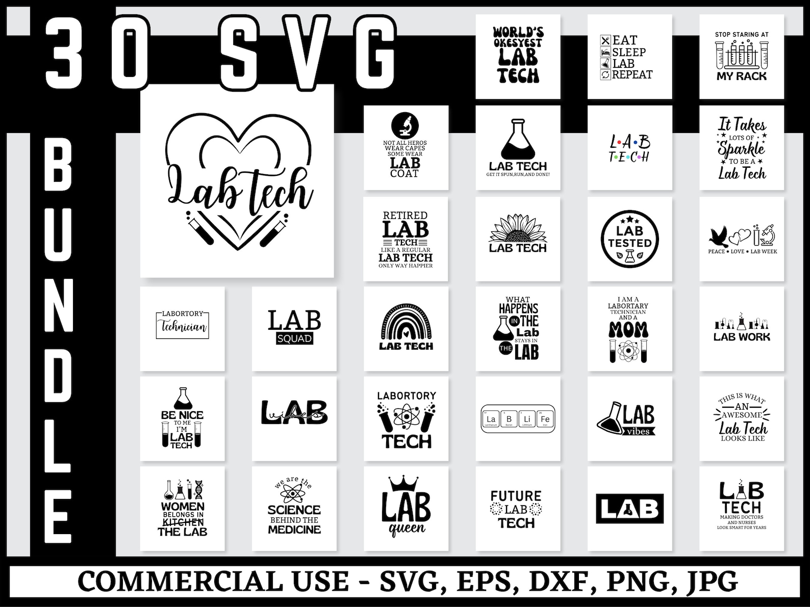 Lab Tech Svg Bundle, Cricut Lab Tech Png Bundle, Laboratory Tech ...
