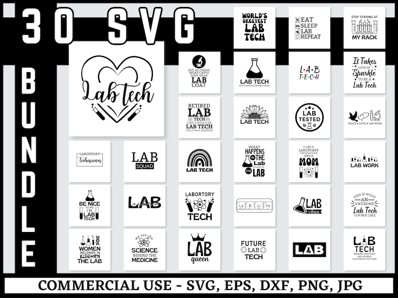 Lab Tech Svg Bundle, Cricut Lab Tech Png Bundle, Laboratory Tech ...