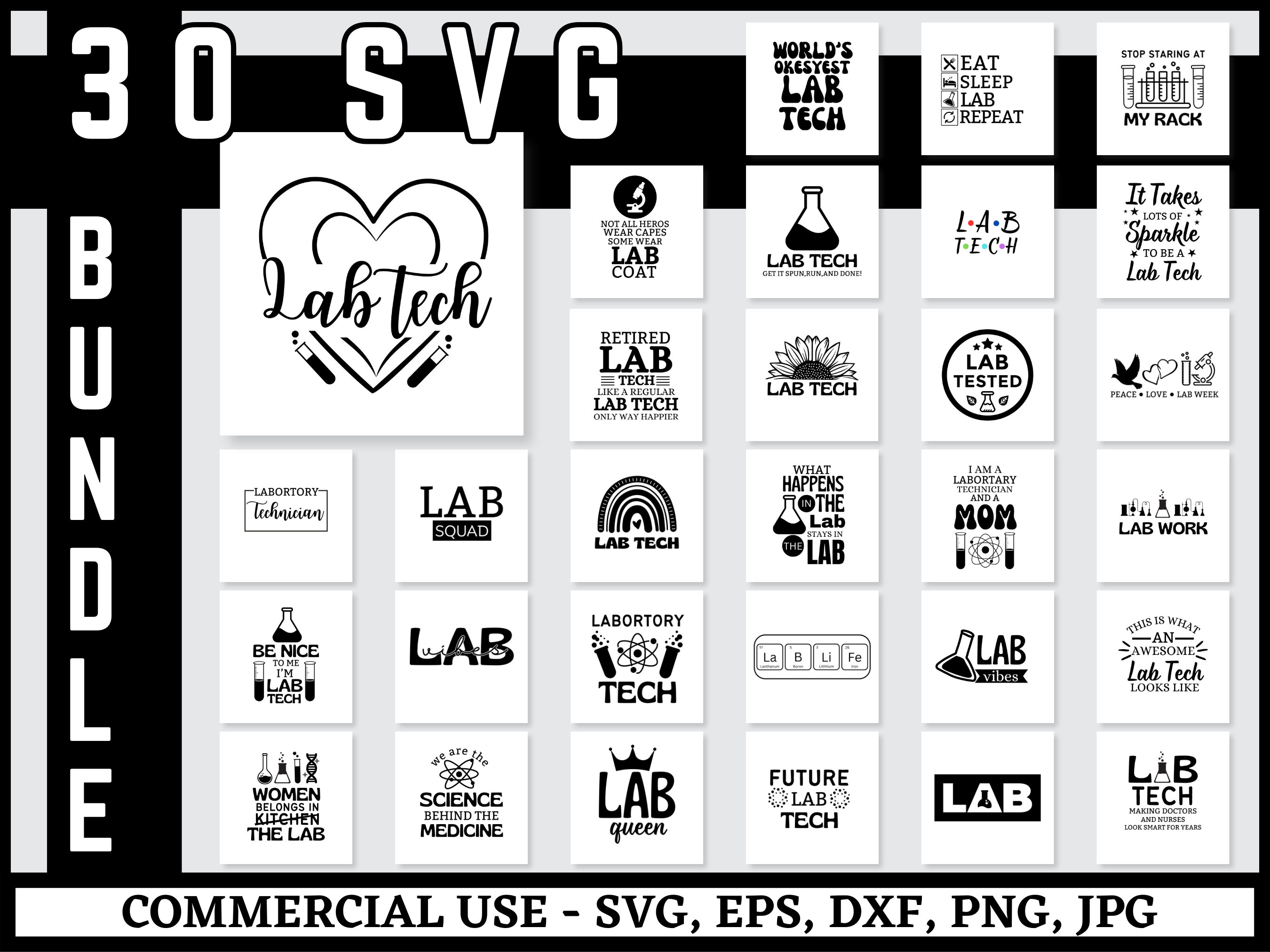 Lab Tech Svg Bundle, Cricut Lab Tech Png Bundle, Laboratory Tech ...