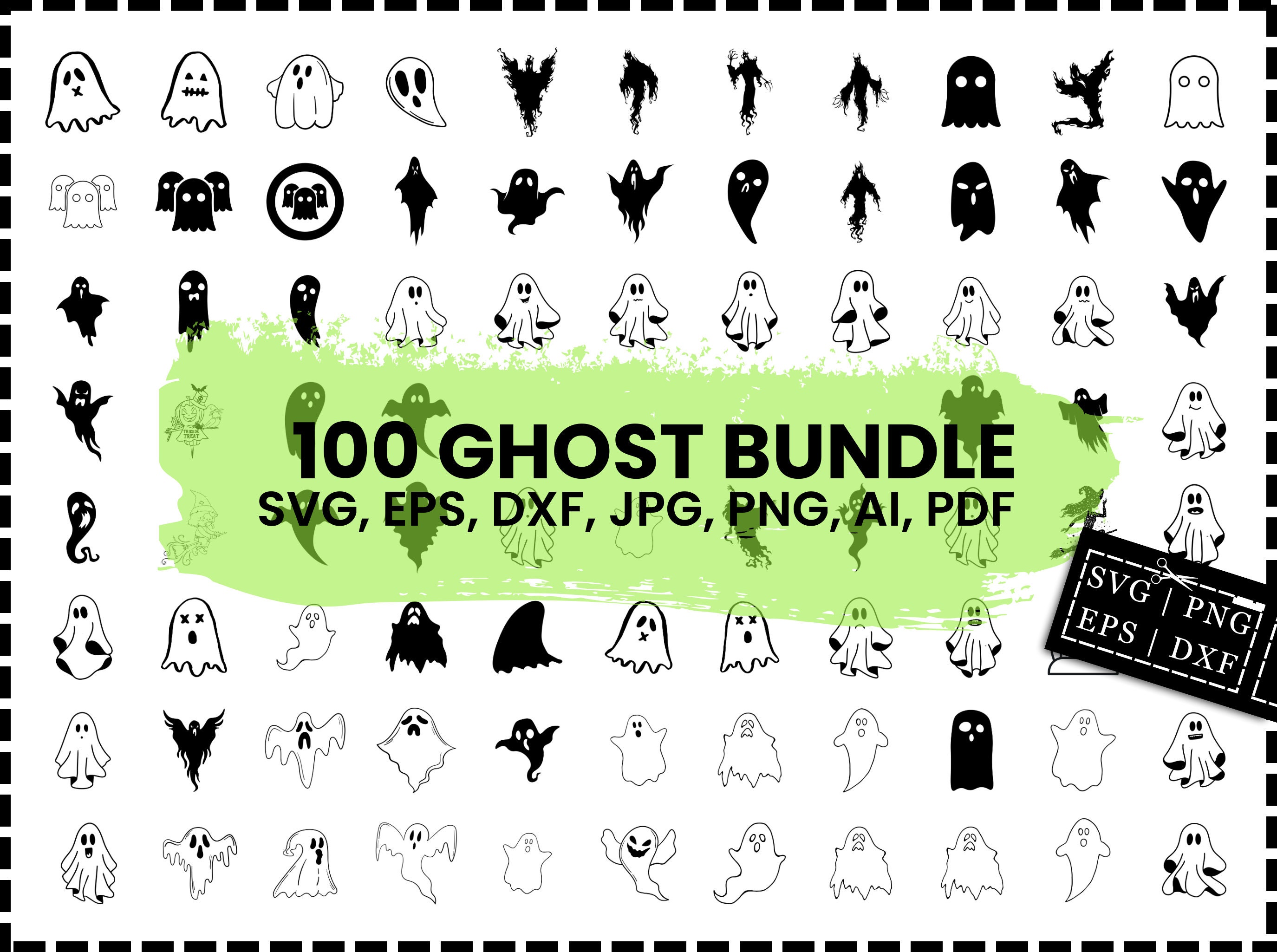Ghost Svg Bundle, Ghost Png Bundle, Ghost Clipart, Ghost Svg Cut Files ...