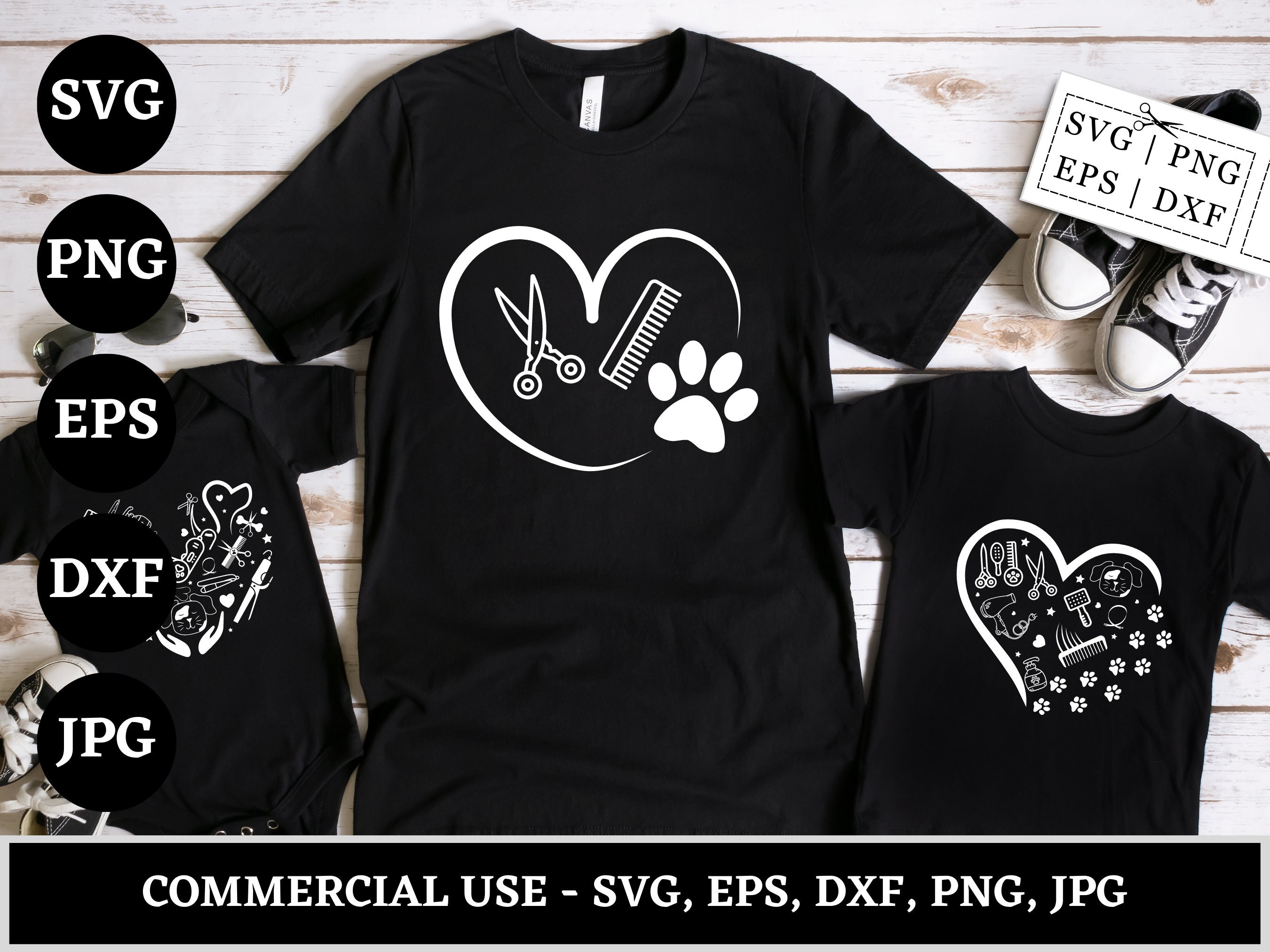 Dog Groomer Svg Png, Dog Grooming Hair Dryer Heart Svg, Dog Grooming ...
