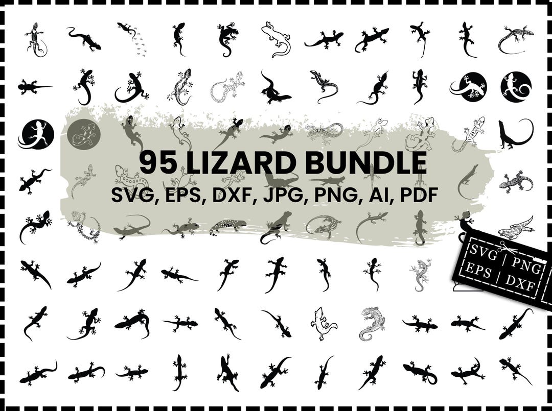 Lizard Svg Bundle, Gecko Svg, Reptile Svg, Lizard Dxf, Lizard Png ...