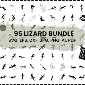 Lizard Svg Bundle, Gecko Svg, Reptile Svg, Lizard Dxf, Lizard Png ...