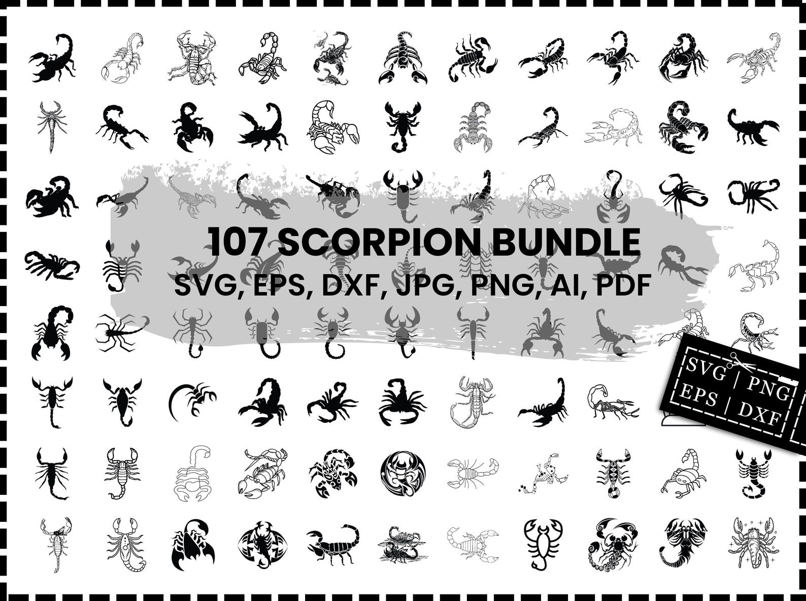 Scorpion Svg Bundle, Scorpion Dxf, Scorpion Png, Scorpion Eps, Scorpion ...