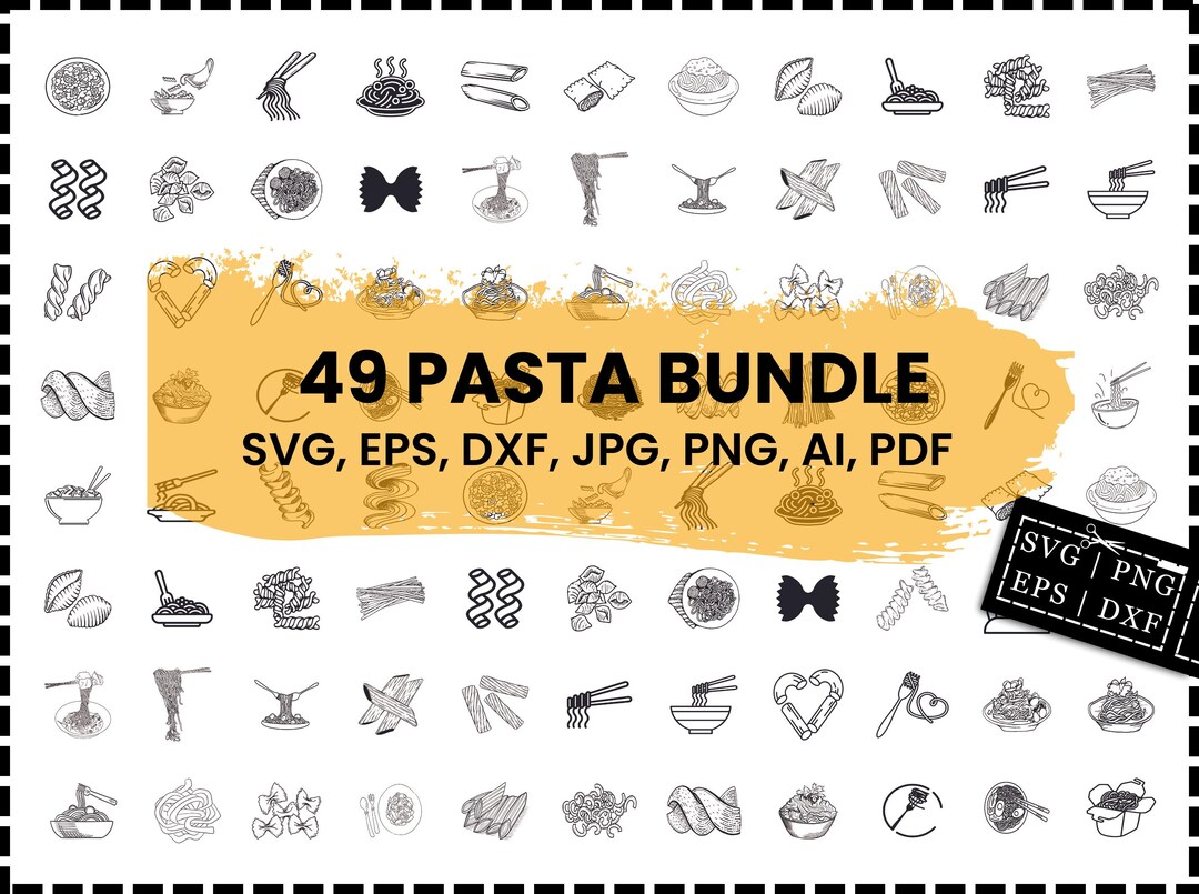 Pasta Svg Bundle, Pasta Svg, Svg Files for Cricut, Pasta Clipart ...