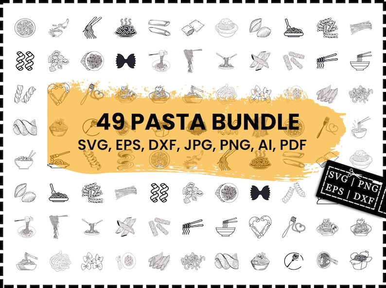 Pasta Svg Bundle, Pasta Svg, Svg Files for Cricut, Pasta Clipart ...