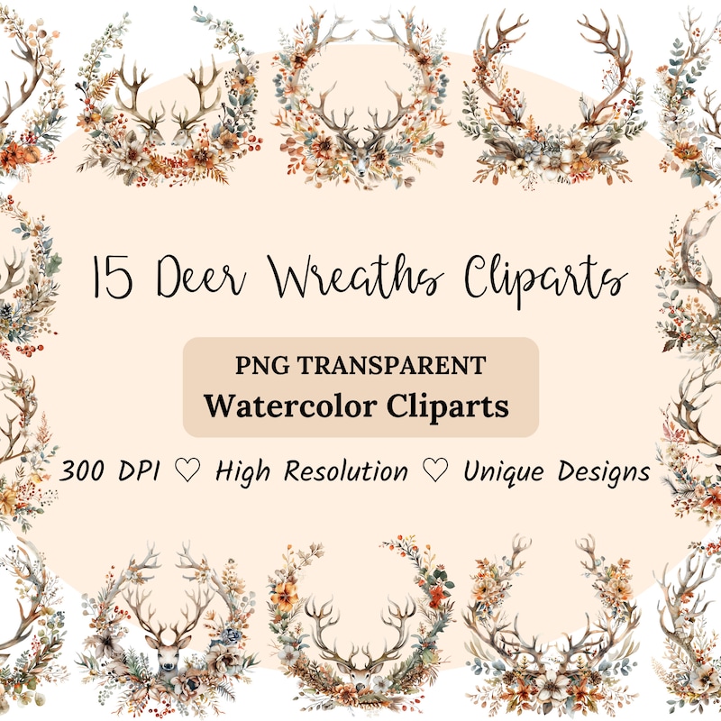 Antlers Clipart - Etsy