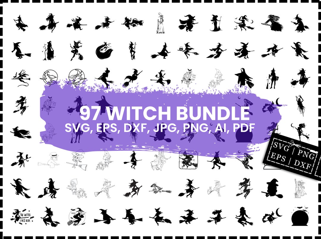Witch Svg Bundle, Witch Png Bundle, Witch Svg Cut Files for Cricut ...