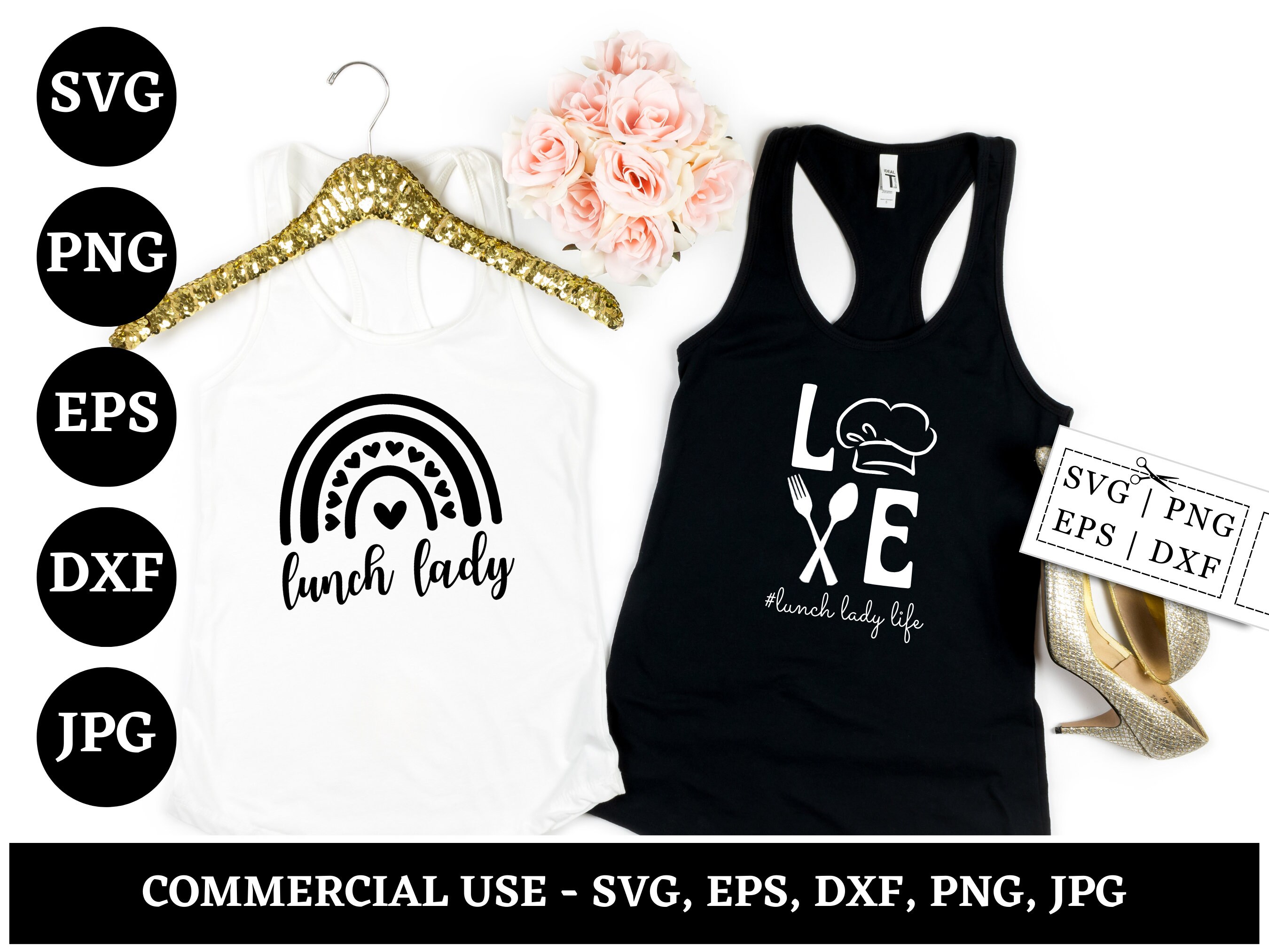 Lunch Lady Svg Bundle, Lunch Lady Shirt Design Bundle, Svg, Png, Esp ...