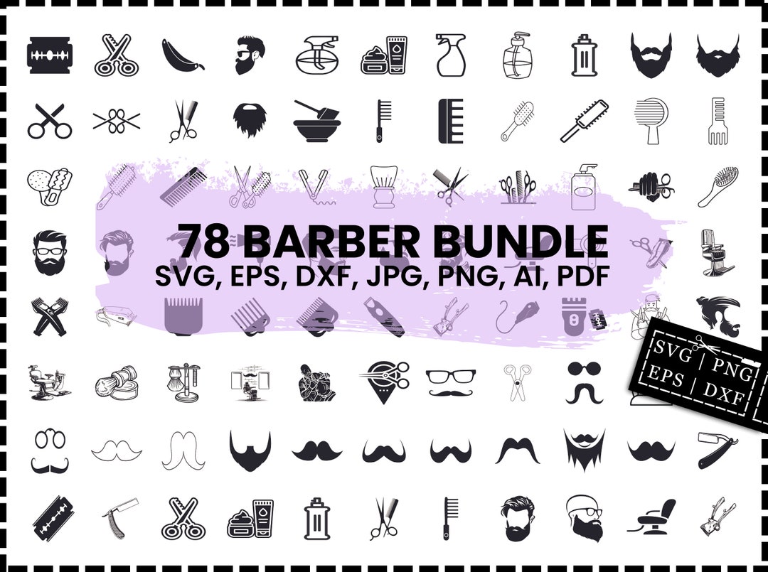 Barber Svg Bundle, Barber Dxf, Barber Png, Barber Eps, Barber Vector ...